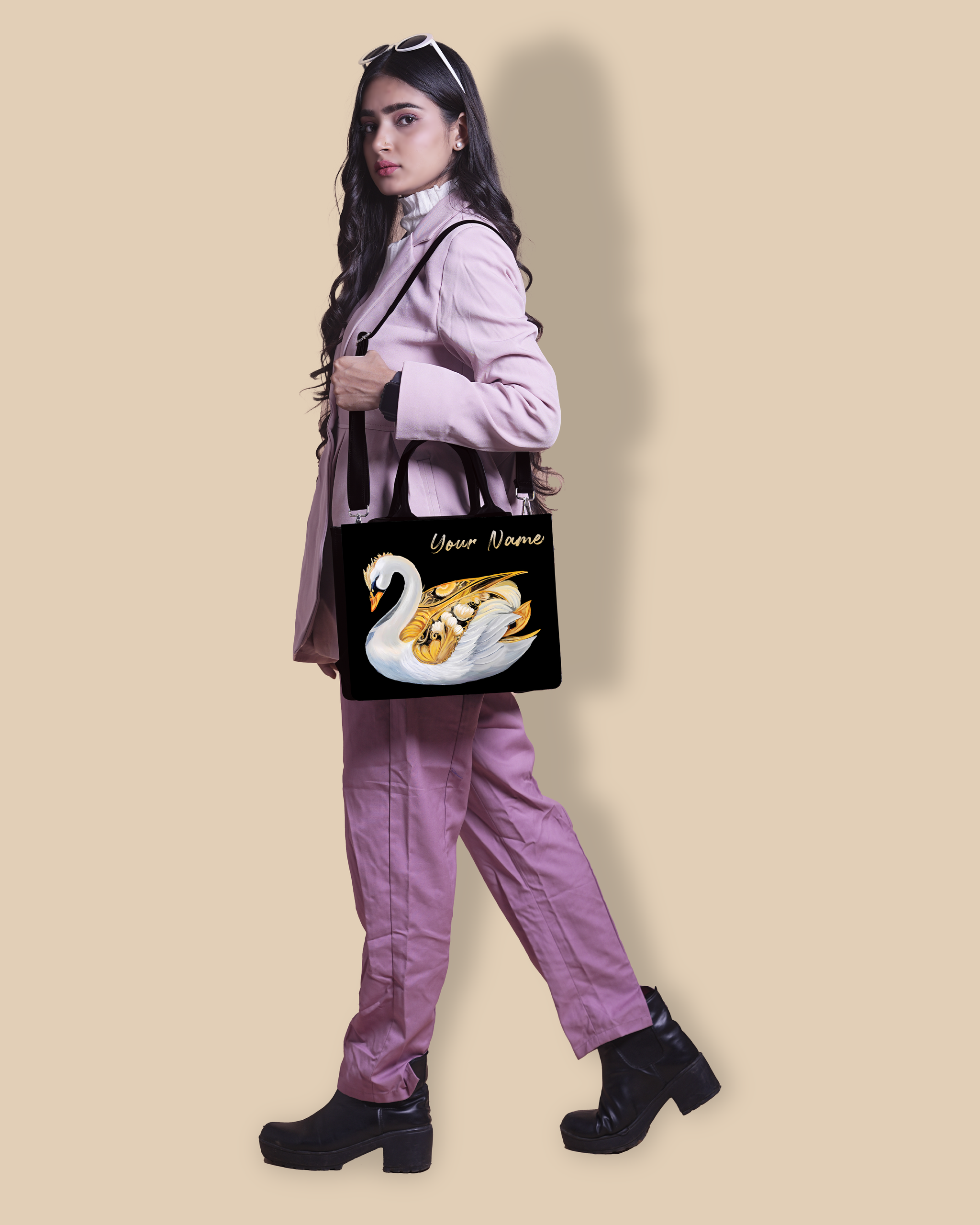 Customized small Tote Bag Designed With Swans Birds pattern ...